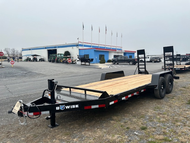 BWise 7 x 18 Equipment Trailer | Heavy Duty Ladder Ramps