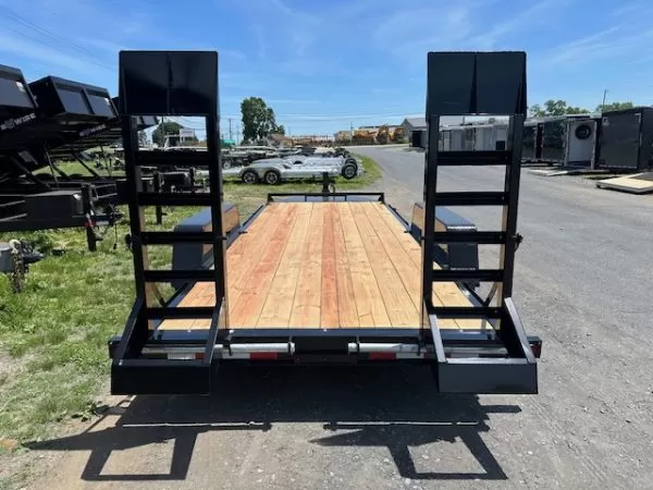 BWise 7 x 18 Equipment Trailer | Heavy Duty Ladder Ramps