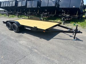 Premier 7 x 16 Open Wood Deck Car Trailer - Slide Out Ramps