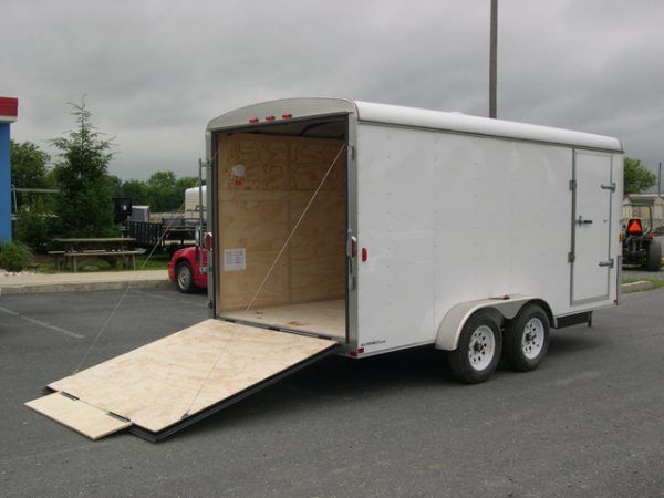 Carry-On 7 x 16 Enclosed Cargo Trailer - Rear Ramp Door