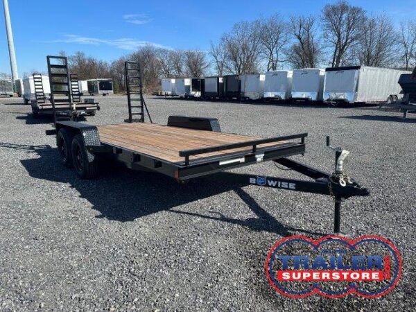 BWise 7 x 16 Low Profile LE Equipment Trailer - Ladder Ramps