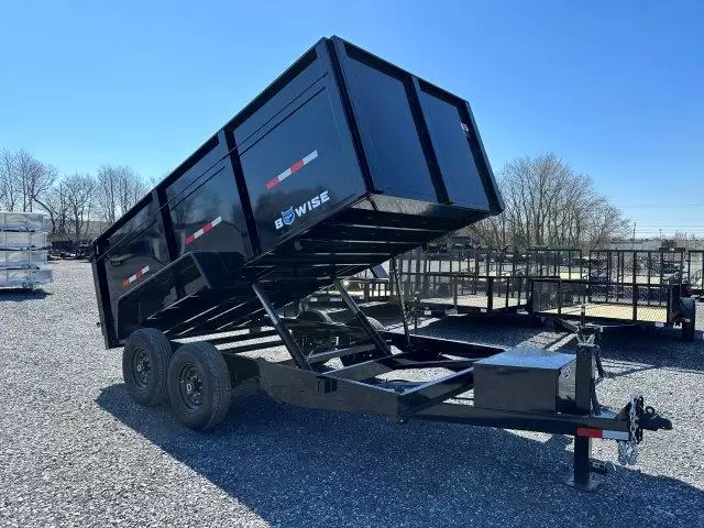 BWise 7 x 14 High Side Dump Trailer - Barn Doors
