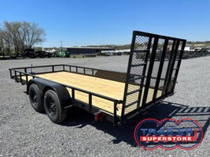 Carry-On 7 x 16 Landscape Utility Trailer - Rear Ramp Gate