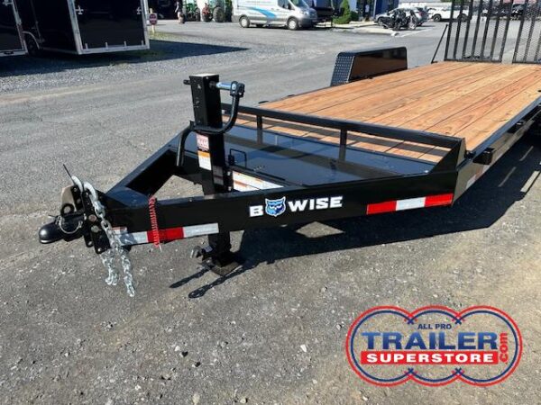 BWise 7 x 18 Low Profile Equipment Trailer - Landscape Ramp