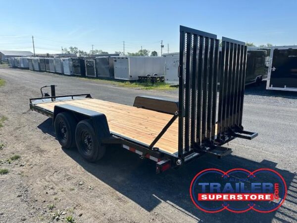BWise 7 x 18 Low Profile Equipment Trailer - Landscape Ramp