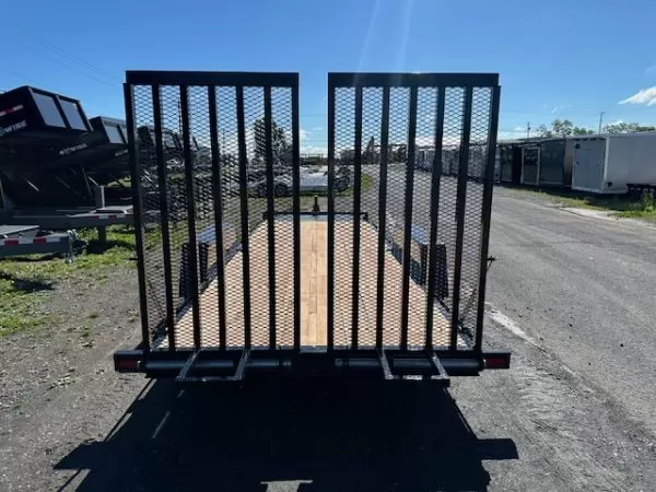 BWise 7 x 20 Equipment Trailer - Split Landscape Ramp
