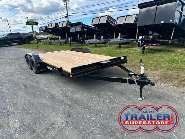 Premier 7 x 18 Wood Deck 7k Open Car Trailer - Slide Out Ramps