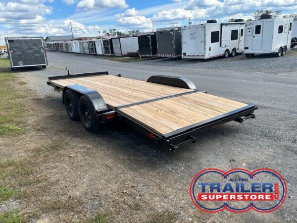 Premier 7 x 18 Wood Deck 7k Open Car Trailer - Slide Out Ramps