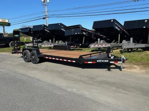 BWise 7 x 22 Heavy Duty Equipment Trailer - Ladder Ramps