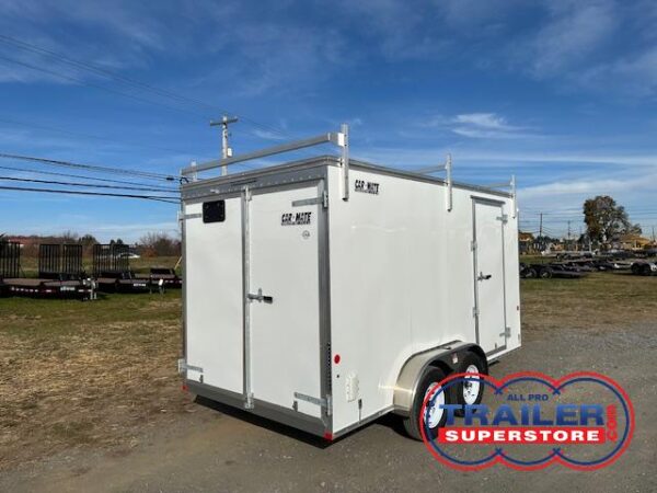 Car Mate 7 x 14 Enclosed Contractor Trailer - Barn Doors