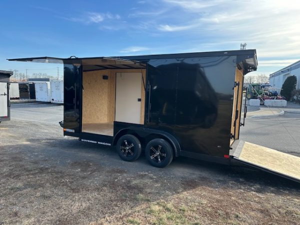 Covered Wagon 7 x 16 Enclosed Cargo Trailer - UTV Escape Door