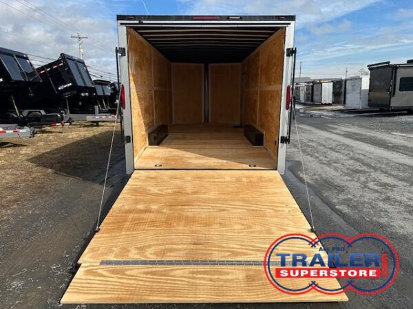 Homesteader 8.5 x 20 Enclosed V-Nose Car Trailer - Black Trim