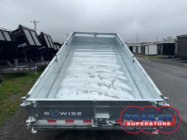BWise 7 x 16 Low Profile Dump Trailer - Galvanized