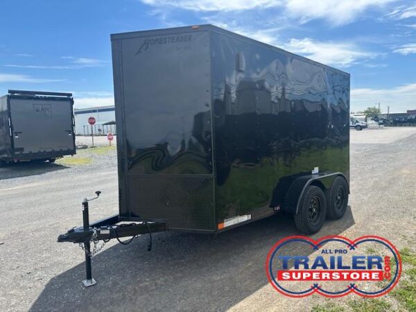 Homesteader 6 x 12 V-Nose Enclosed Cargo Trailer - Black Trim