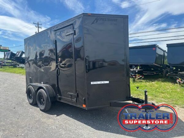 Homesteader 6 x 12 V-Nose Enclosed Cargo Trailer - Black Trim