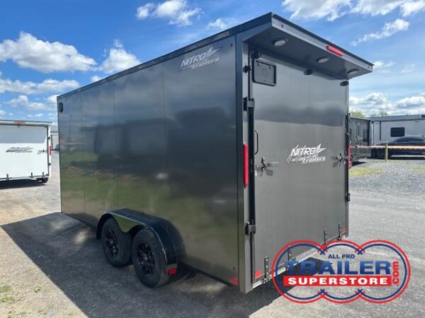 Nitro 7.5x16 V-Nose Enclosed Cargo Trailer- Black Trim