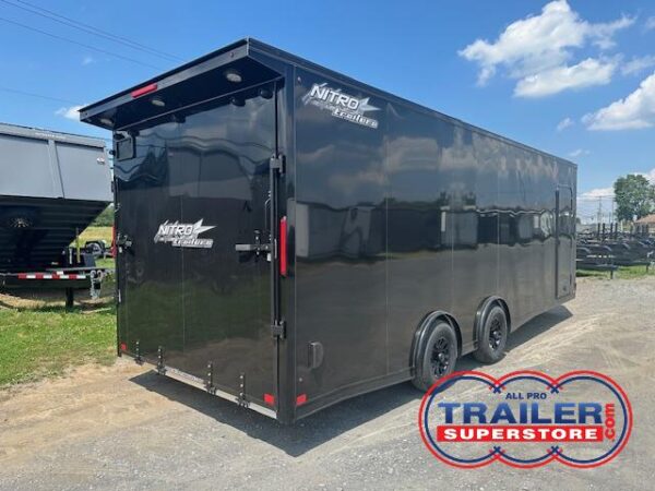 Nitro 8.5 x 24 V-Nose Aluminum Enclosed Car Trailer- Escape Door