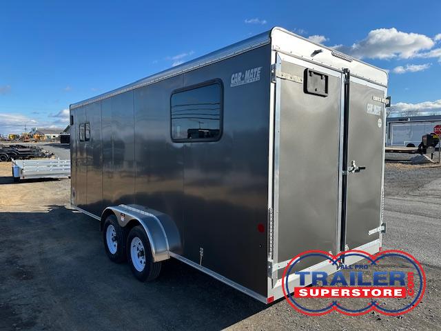 Car Mate 7 x 18 Enclosed V-Nose Cargo Trailer - Windows