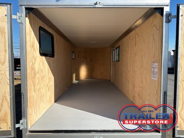 Car Mate 7 x 18 Enclosed V-Nose Cargo Trailer - Windows