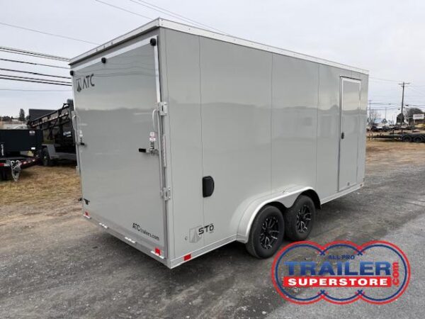 ATC 7.5 x 16 Aluminum Enclosed V-Nose Trailer - Ramp Door